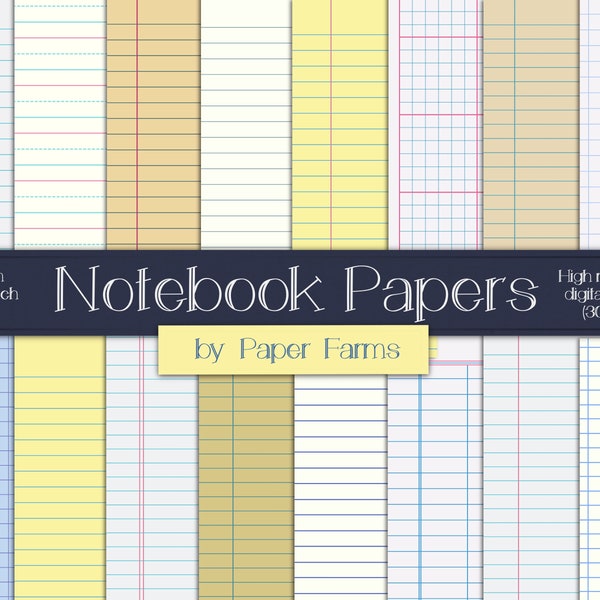 Lined Notebook Paper - Etsy