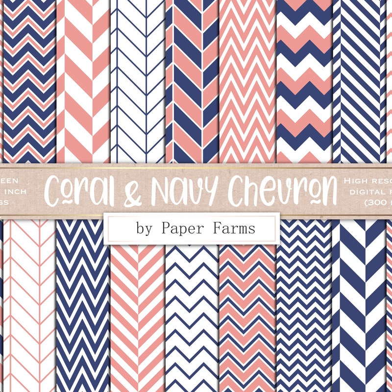 Pink Navy Chevron - Etsy