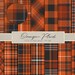 Orange Plaid, Orange Tartan, Burnt Orange, Gingham, Digital Paper ...