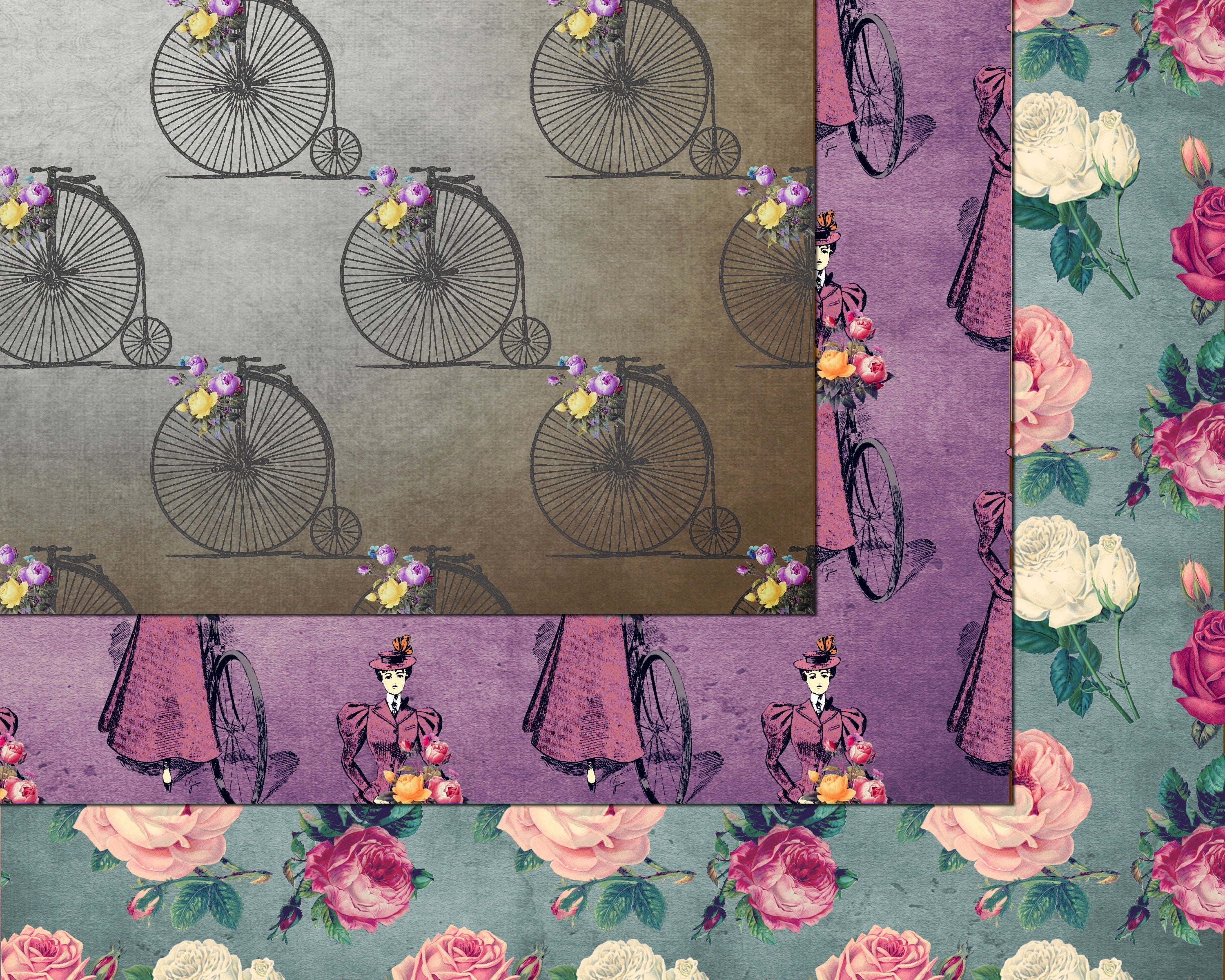 Vintage Digital Paper Vintage Scrapbook Paper Vintage | Etsy