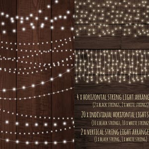 Christmas Lights Clipart, Fairy Lights Clipart, Christmas Overlays ...