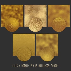 Gold Foil Digital Paper, Gold Foil Scrapbook Paper, Gold Foil Textures ...