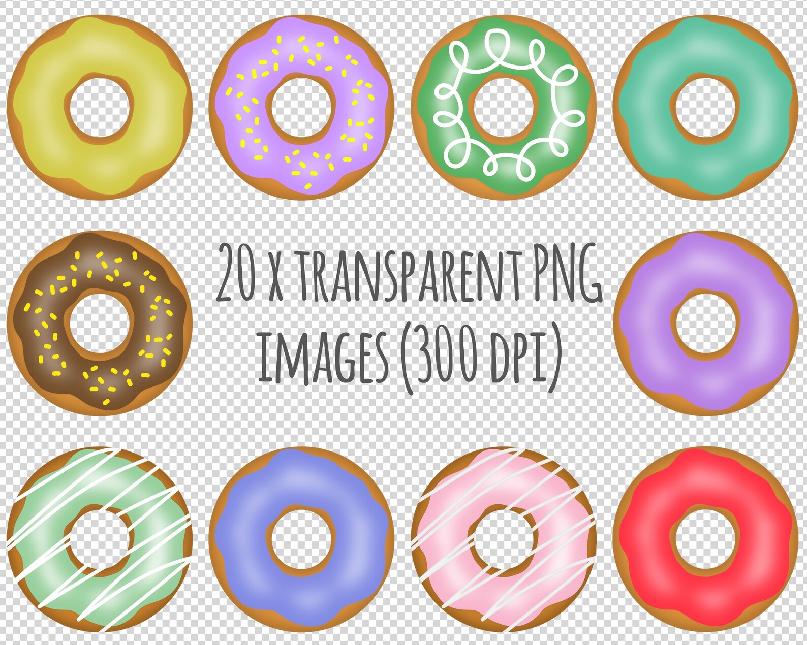 Donut Clipart, Whimsical Donuts, Decorated Donuts, Images, Clipart ...