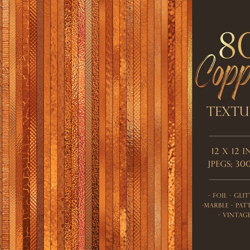 Copper Foil Copper Textures Digital Paper Scrapbook Paper - Etsy