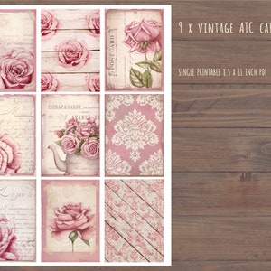 Vintage Rose Junk Journal Kit, Pink Rose, Pink Flowers, Vintage Pink ...