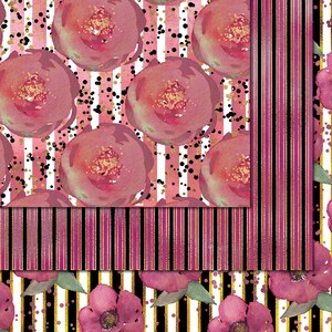 Watercolor Flowers Digital Paper, Watercolor, Floral, Valentine's ...