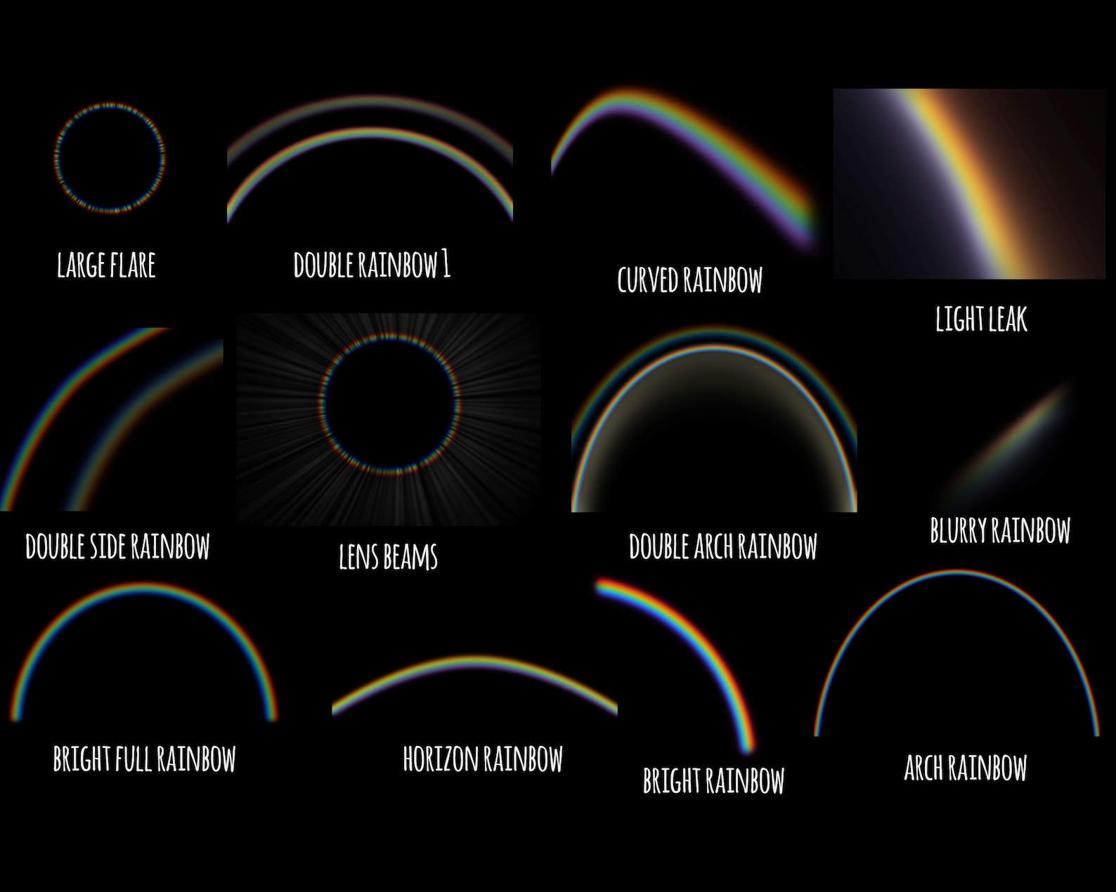 Rainbow Overlays Realistic Rainbow Overlays Photoshop - Etsy