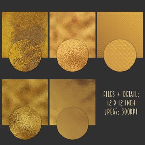 Gold Textures, Gold Foil, Golden, Metal, Metallic, Digital Paper ...