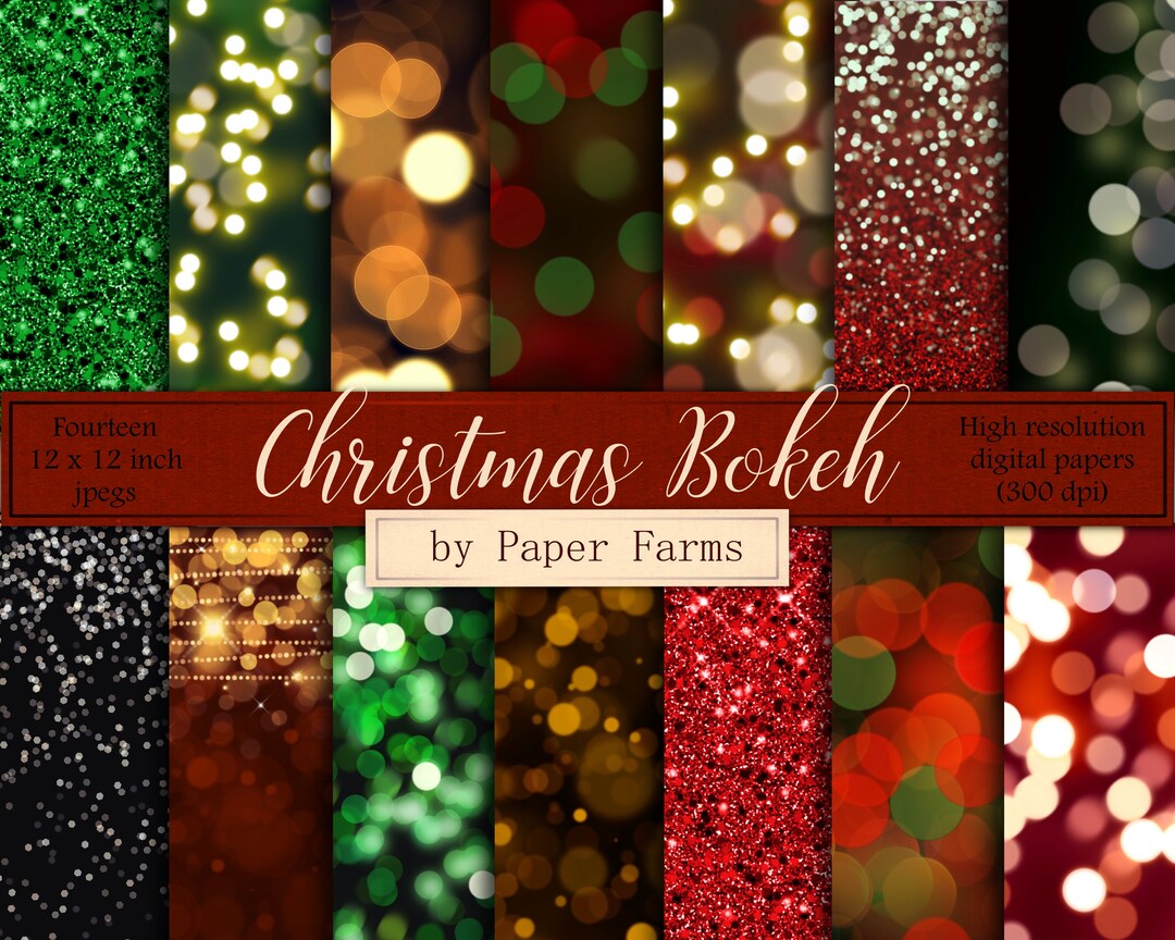 Christmas Bokeh Backgrounds, Christmas Bokeh Digital Paper, Christmas ...