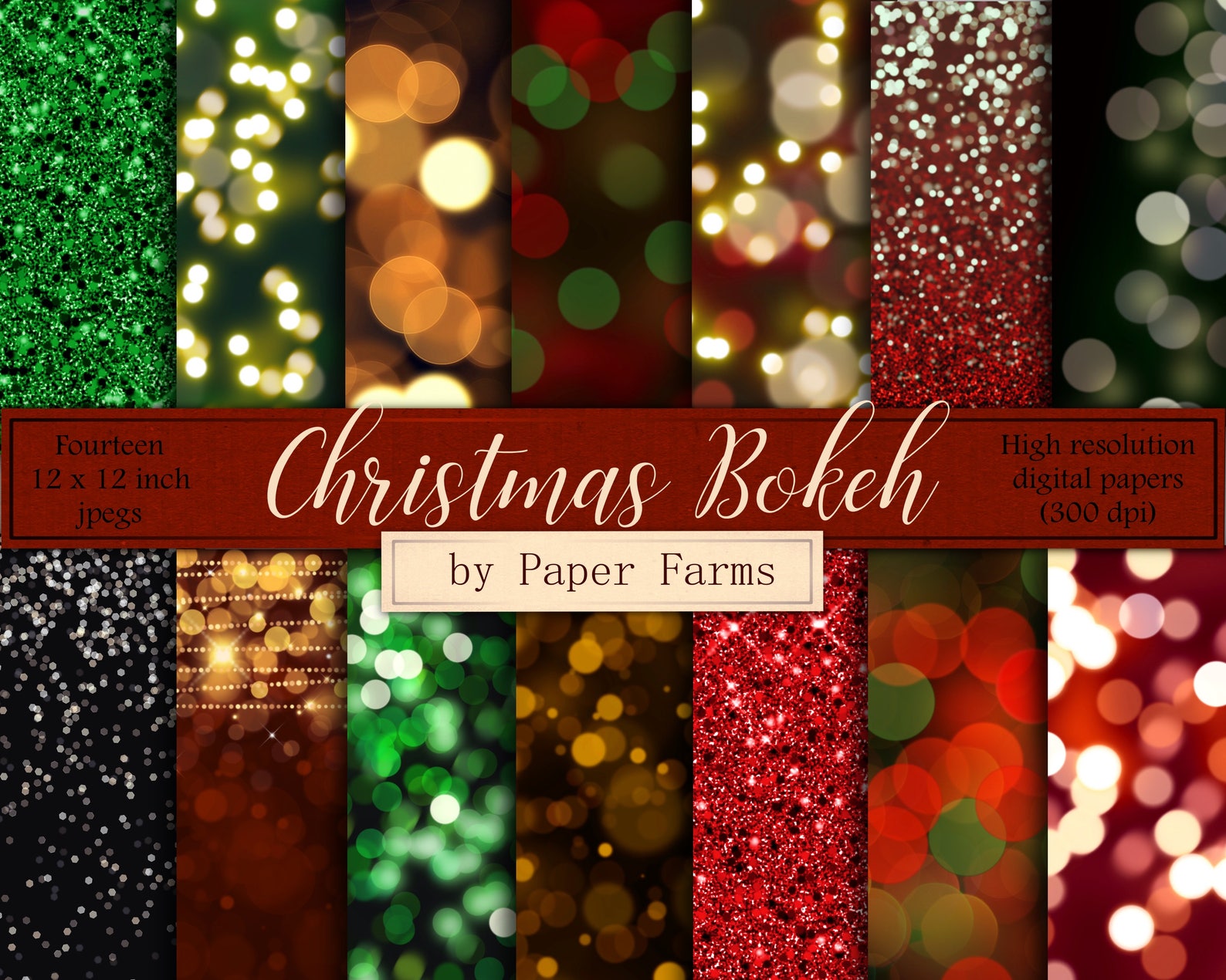 Christmas Bokeh Backgrounds Christmas Bokeh Digital Paper | Etsy