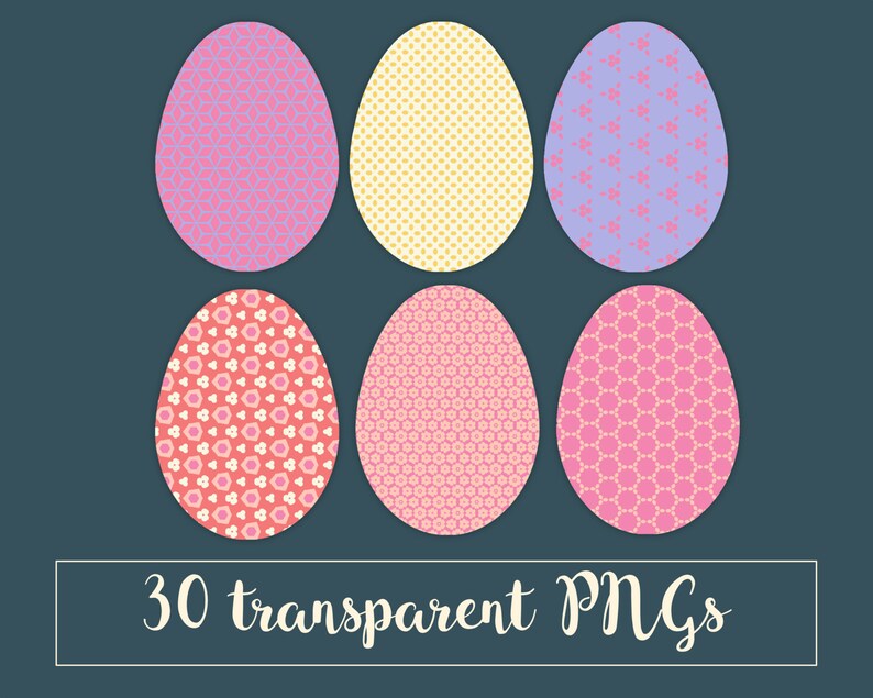 Easter Egg Clipart, Decorated Easter Eggs, Patterned Easter Eggs ...