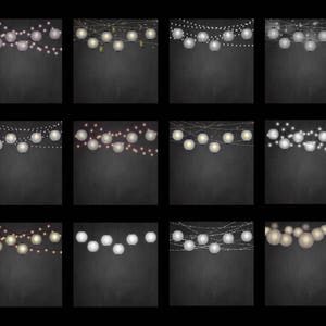 Paper Lanterns Digital Paper, Light Strings Digital Paper, Light ...