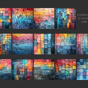 Rainbow Paper Collage, Digital Paper, Scrapbook Paper, Backgrounds ...