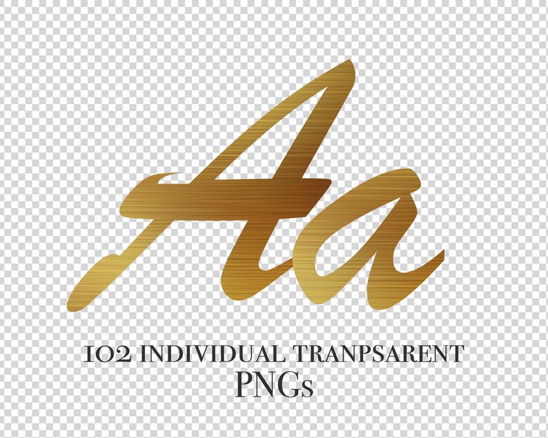 Gold Alphabet Digital Brushed Gold Alphabet Brushed Gold | Etsy