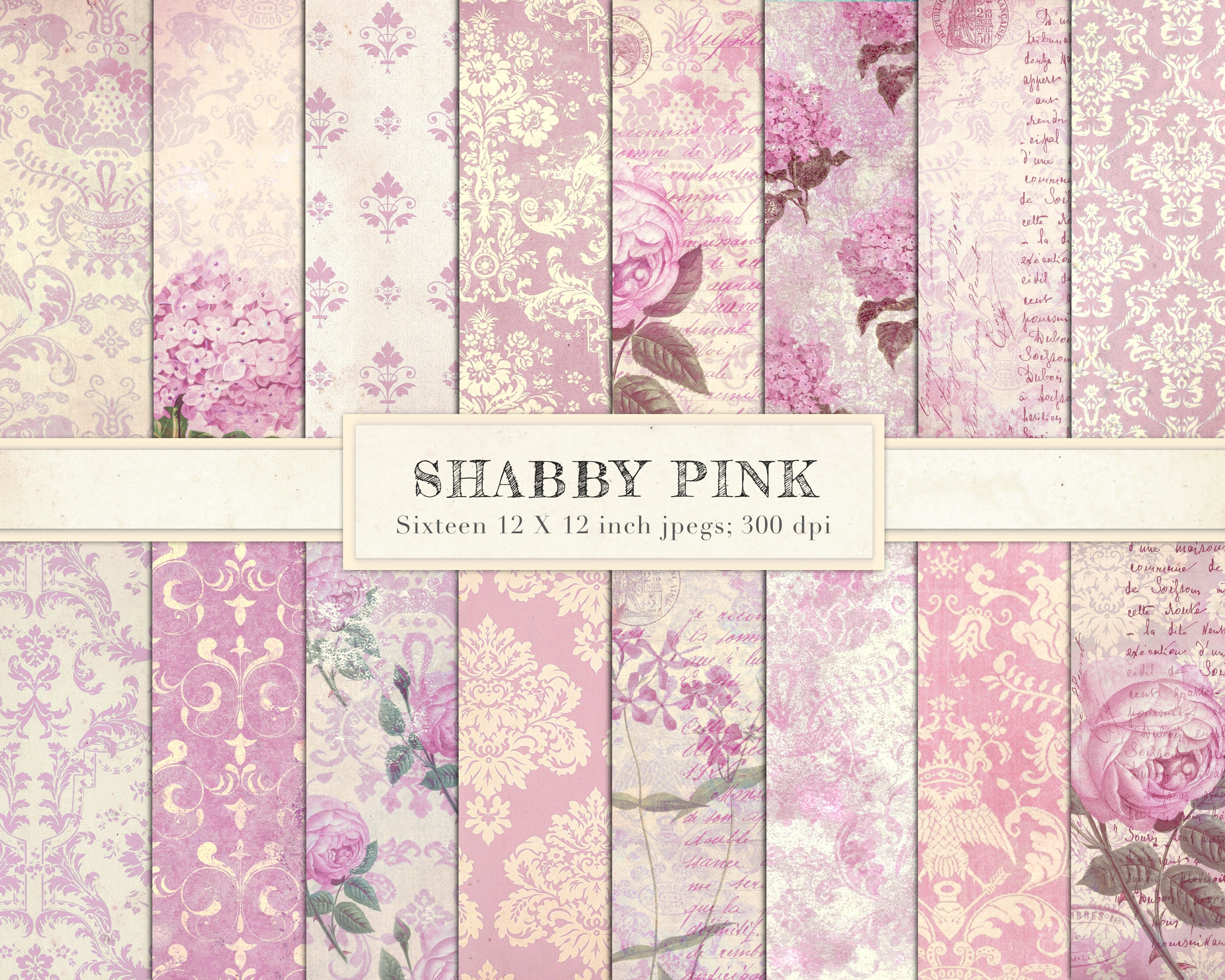 Pink Vintage Scrapbook Paper