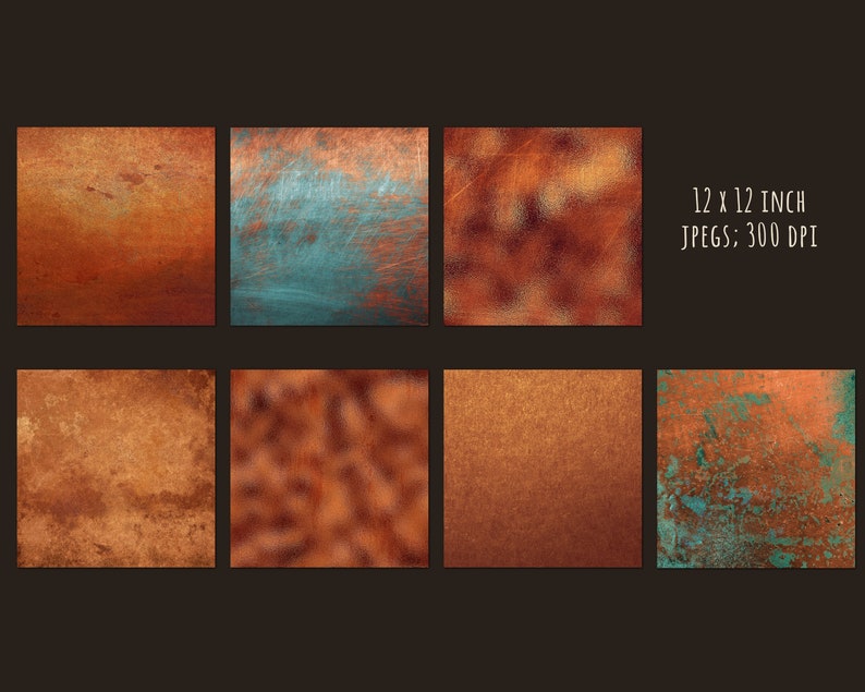 Distressed Copper, Aged Copper, Antique Copper, Copper, Digital Paper ...