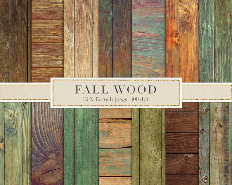 Fall wood digital paper autumn wood fall wood fall | Etsy