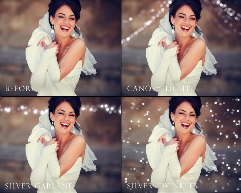 Silver Bokeh Overlays Photoshop Overlays Wedding Overlays - Etsy