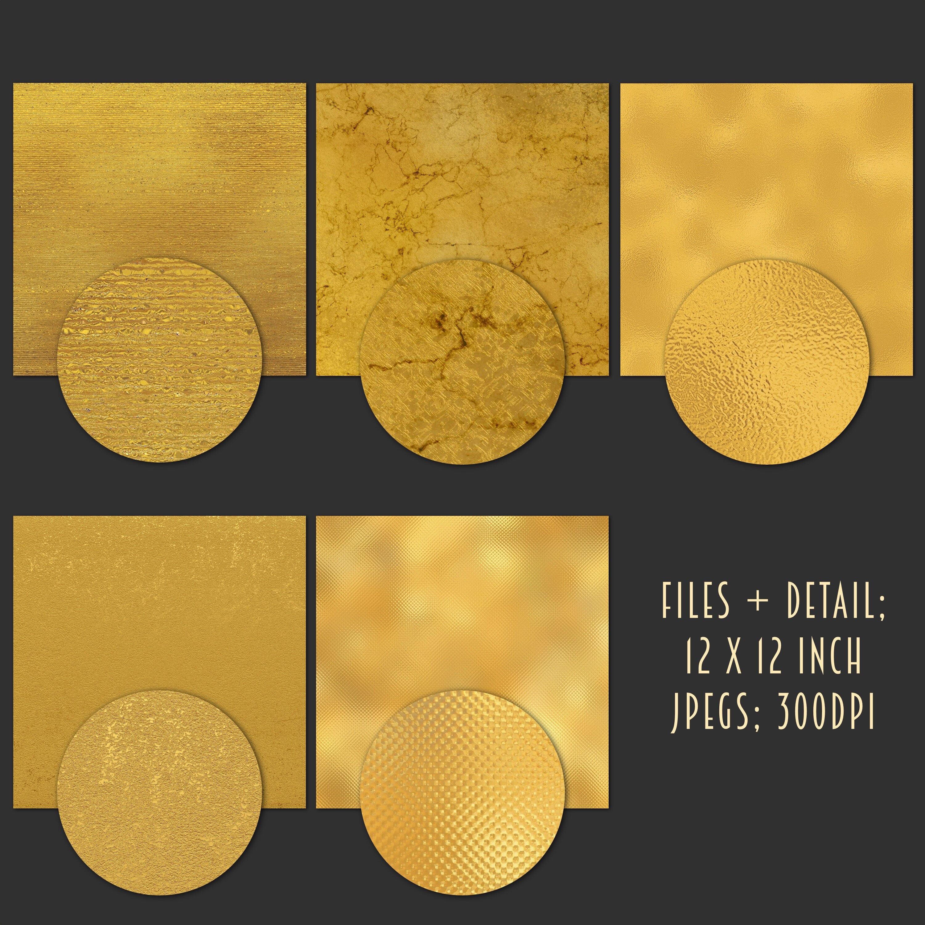 Gold Digital Paper Gold Foil Digital Paper Gold Textures - Etsy