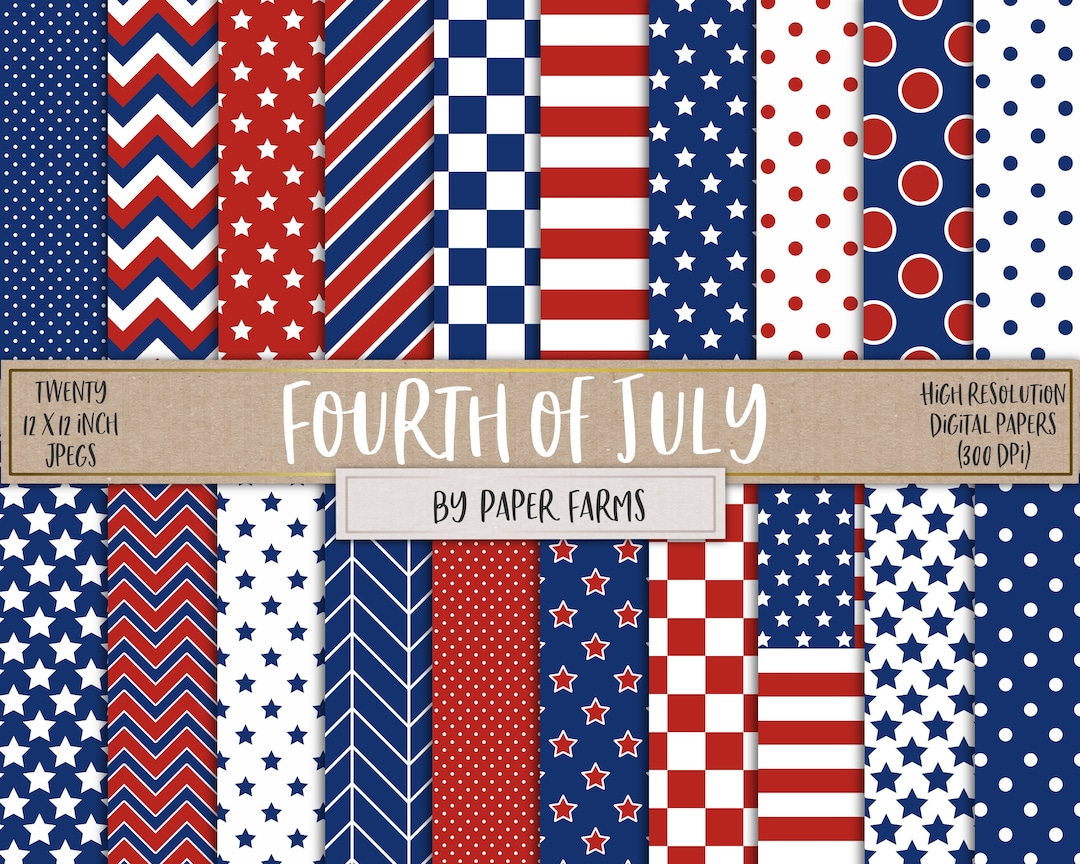 Fourth of July, July 4, July 4th, 4th of July, Digital Paper, Scrapbook ...