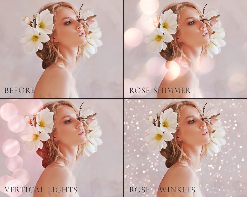 Rose Gold Bokeh Overlays Pink Overlays Pink Glitter | Etsy