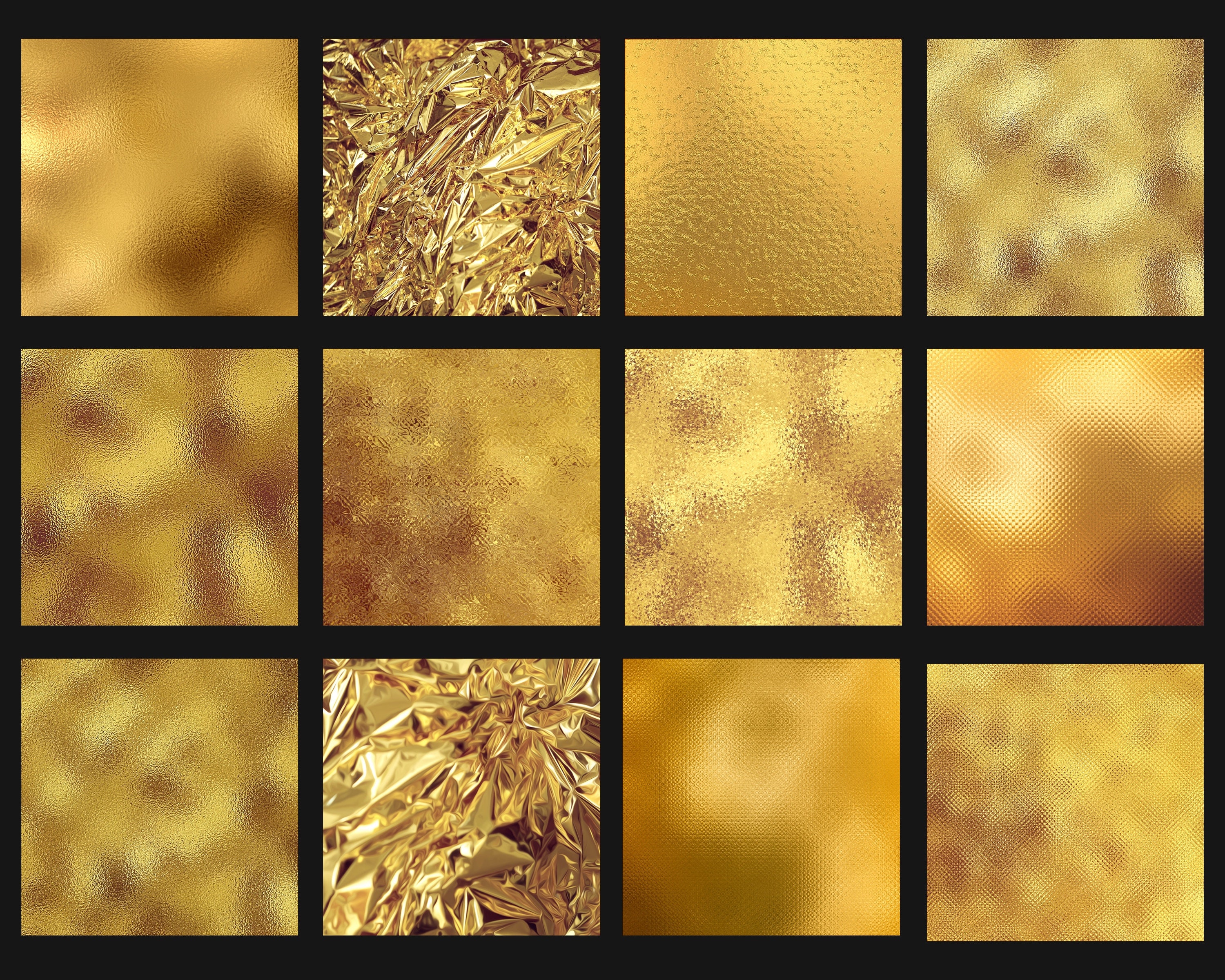 Gold Foil Digital Paper, Gold Foil Scrapbook Paper, Golden, Metal ...