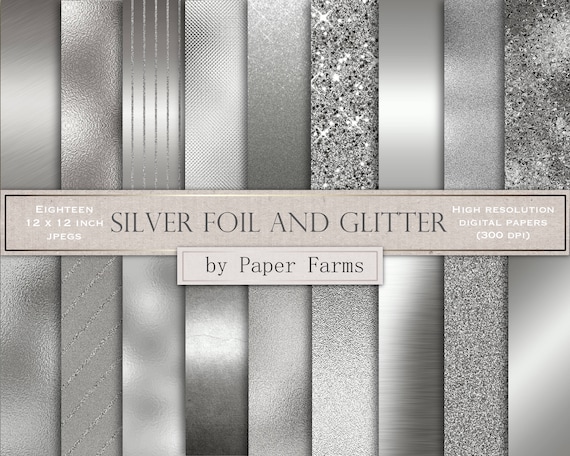 Silver Digital Paper Silver Foil Digital Paper Silver - Etsy