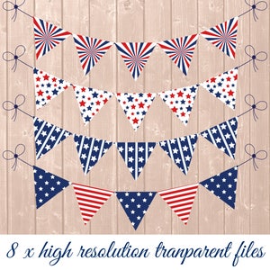 Fourth of July Bunting, 4th July Bunting, Independence Day Clipart ...