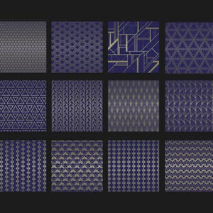 Art Deco Digital Paper, Art Deco Scrapbook Paper, Blue, Titanium ...