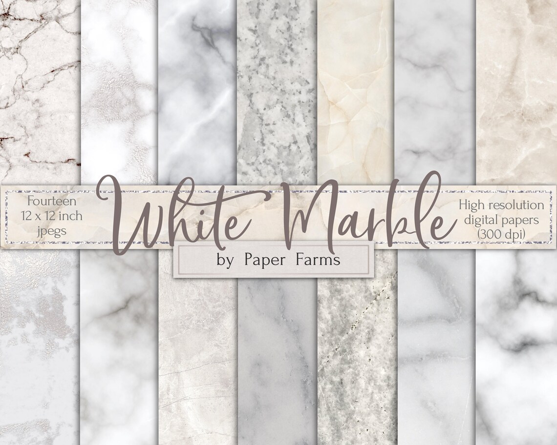 White Marble Backgrounds White Marble Digital Paper White - Etsy