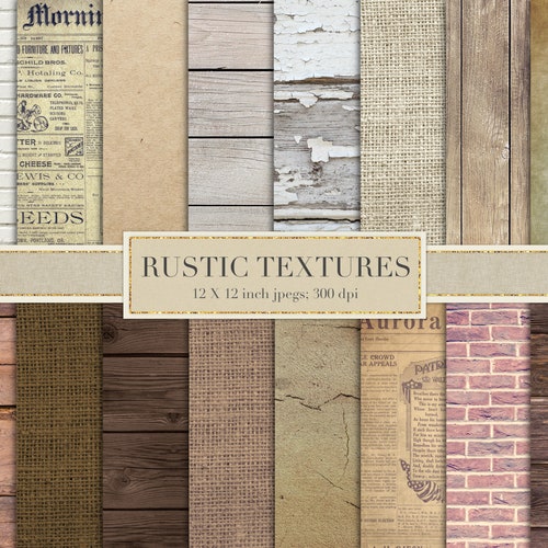 Rustic Textures Digital Paper Scrapbook Paper Rustic - Etsy