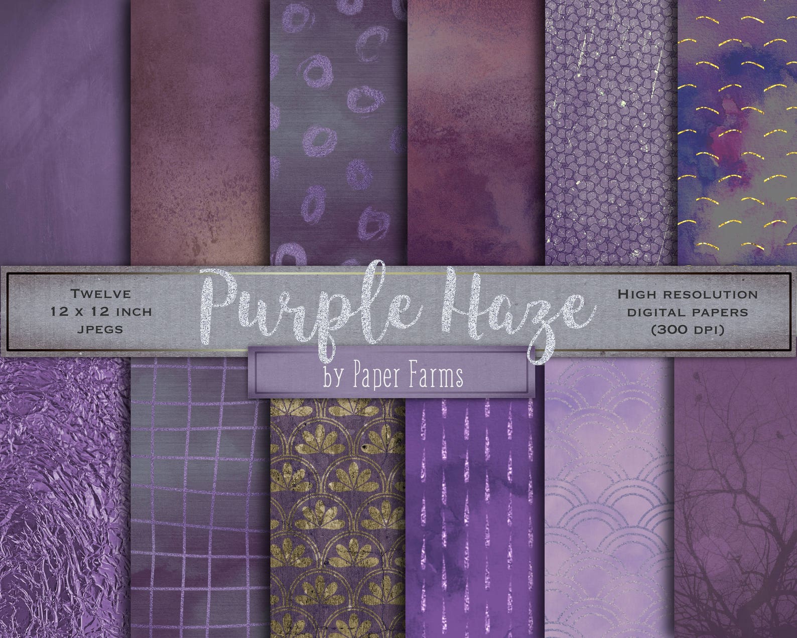 Purple Digital Paper Purple Backgrounds Purple Geometric - Etsy