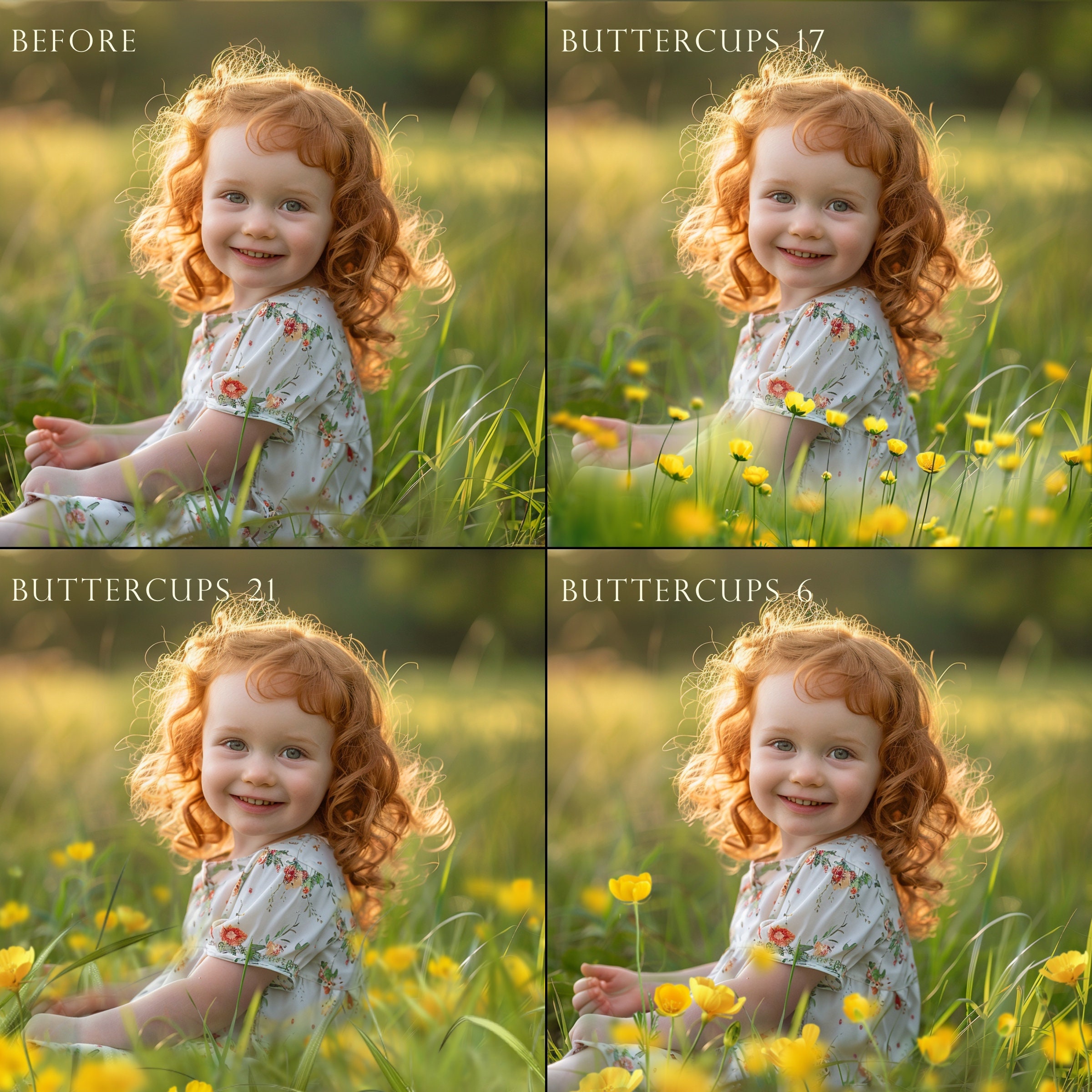 Buttercup Overlays, Yellow Flower Overlays, Spring Overlays, Photoshop ...