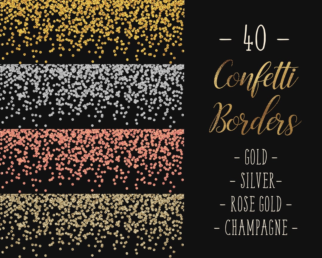 Confetti Borders, Glitter Borders, Confetti, Glitter, Frames, Overlays ...