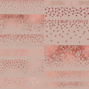Digital Rose Gold Confetti Borders, Metallic Confetti Border, Glitter ...
