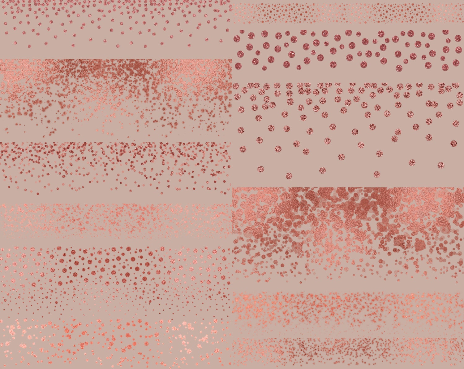 Digital Rose Gold Confetti Borders Metallic Confetti Border - Etsy