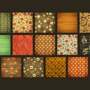 Rustic Fall Digital Paper, Rustic Fall Scrapbook Paper, Thanksgiving ...