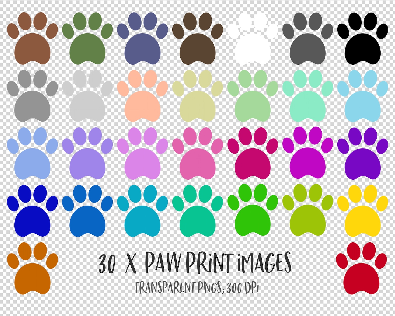 Paw Prints Clipart, Dog Prints, Animal, Paws, Bear, Rainbow, Clipart ...
