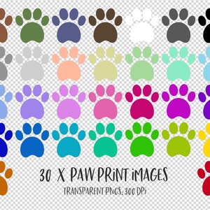 Paw Prints Clipart, Dog Prints, Animal, Paws, Bear, Rainbow, Clipart ...
