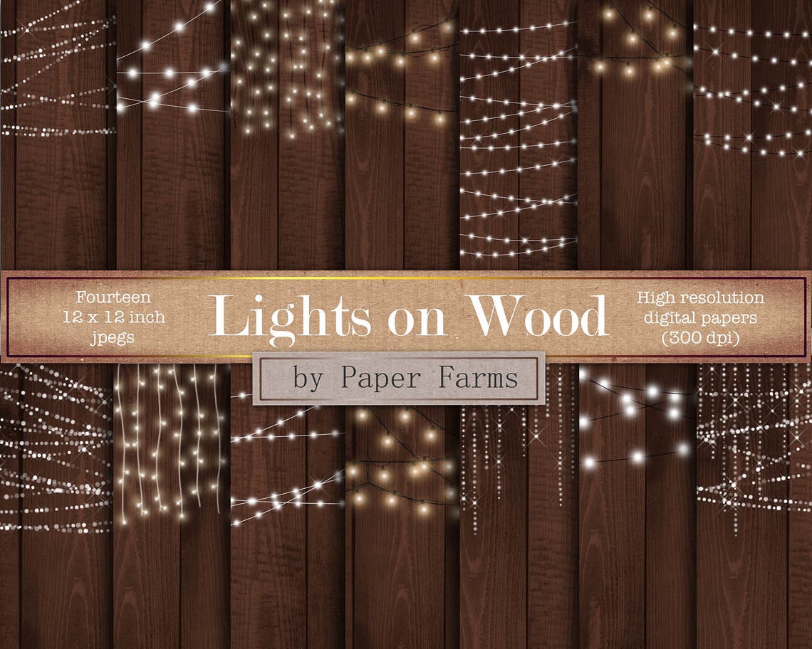 Fairy Lights Digital Paper Digital Paper Scrapbook Paper - Etsy