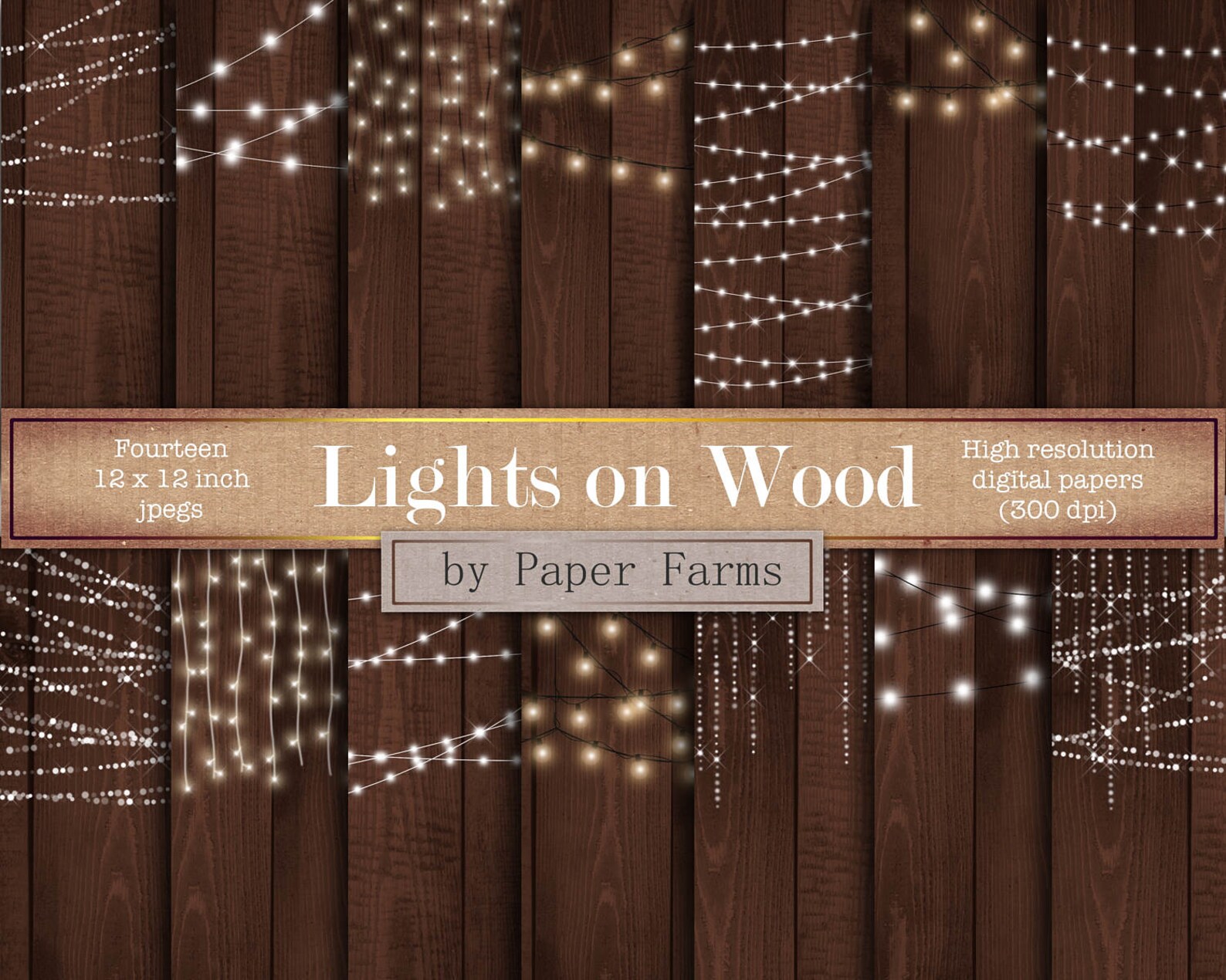 Fairy Lights Digital Paper Digital Paper Scrapbook Paper - Etsy