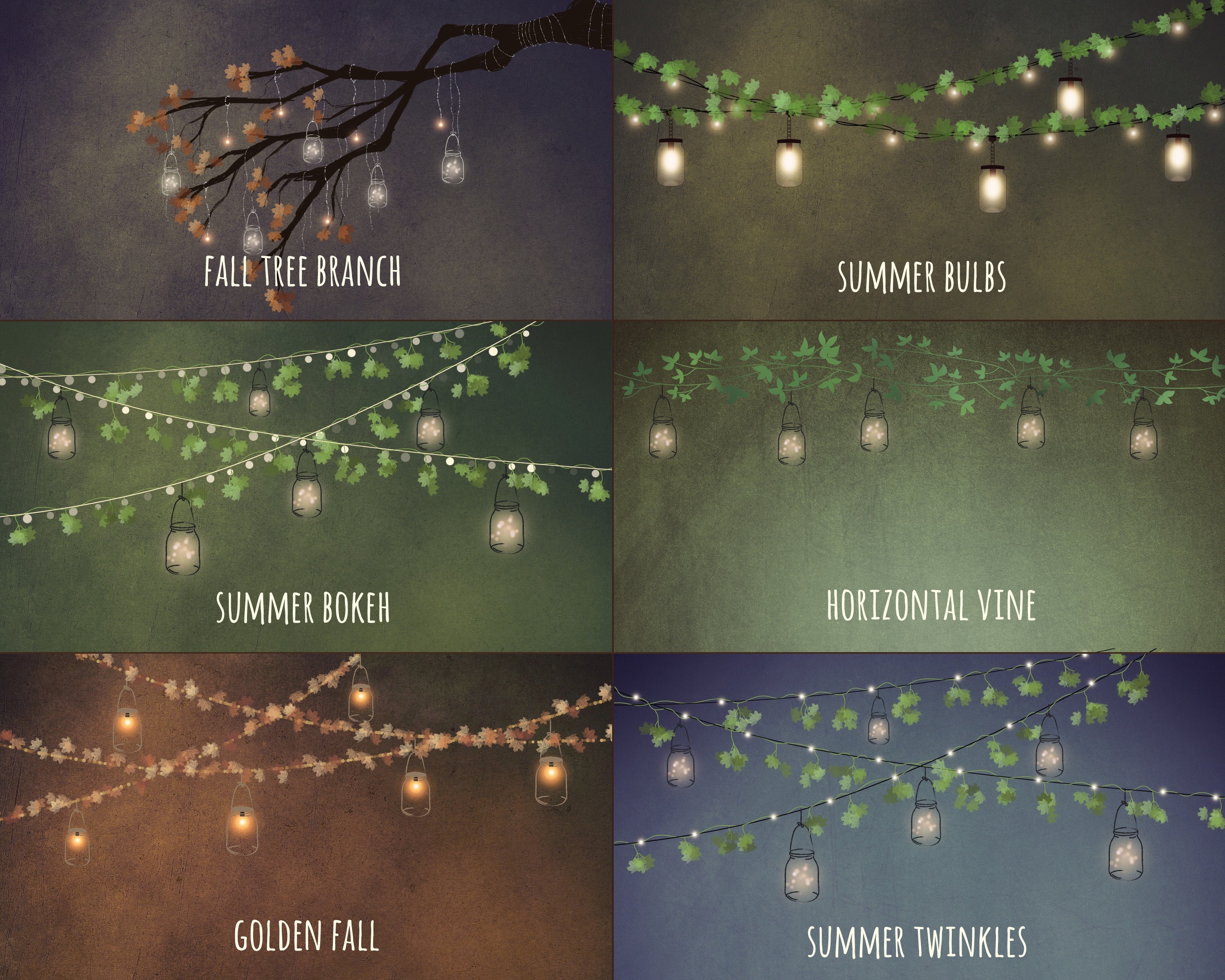 Summer String Lights Clipart