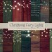 Christmas Lights Digital Paper, Christmas, Wood, Rustic, Fairy Lights ...