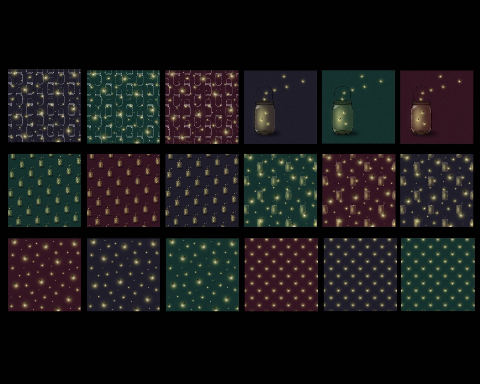 Fire Fly Digital Paper, Fire Fly Scrapbook Paper, Mason Jar Digital ...
