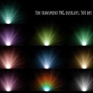 Rainbow Light Burst Overlays, Light Rays, Glitter, Sparkle, Overlays ...
