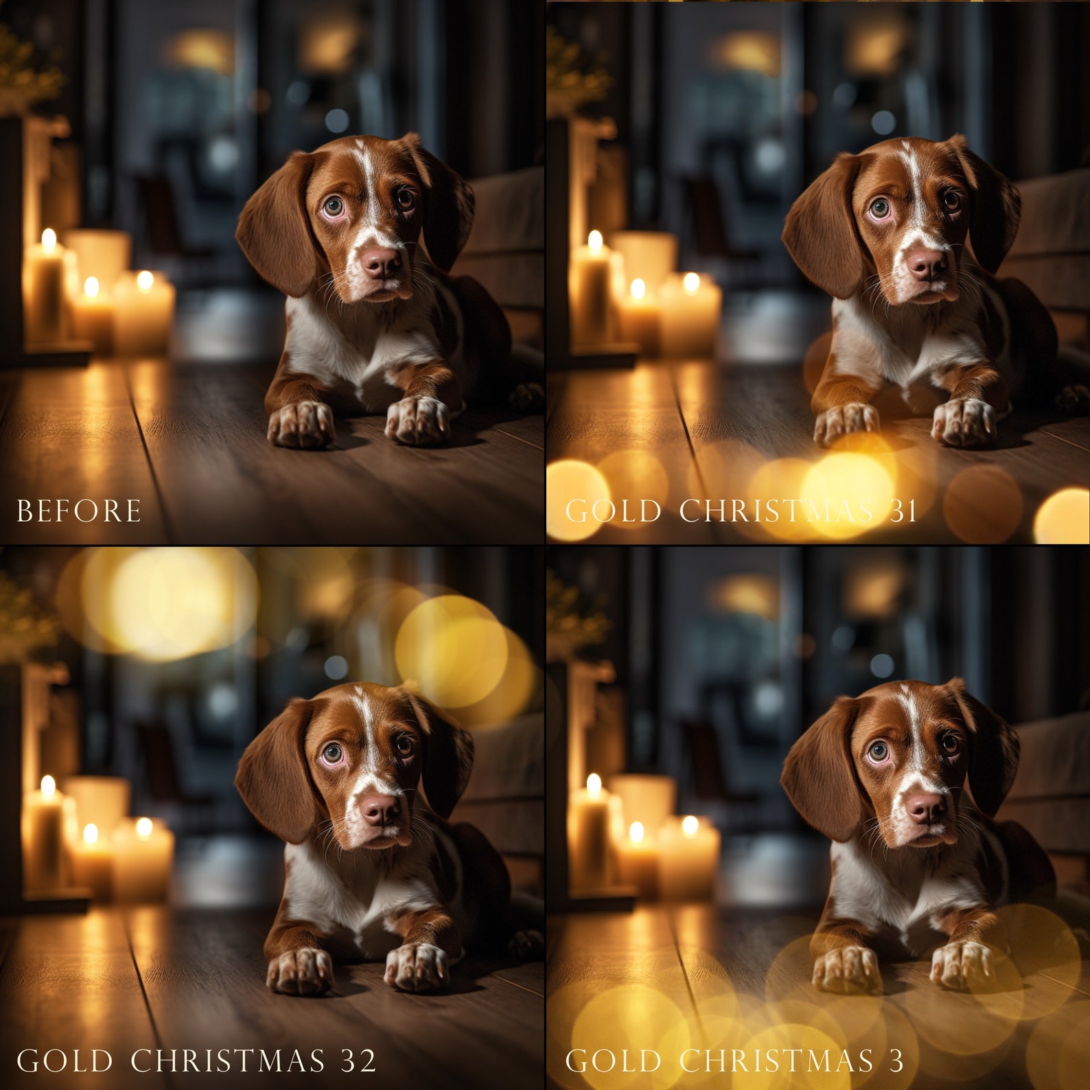 Christmas Overlays, Gold Christmas Overlays, Christmas Bokeh Overlays ...