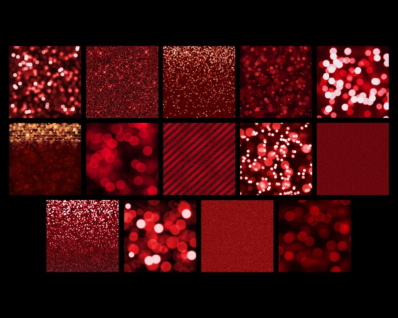 Red Bokeh Digital Paper, Red Bokeh Scrapbook Paper, Red Glitter Digital ...
