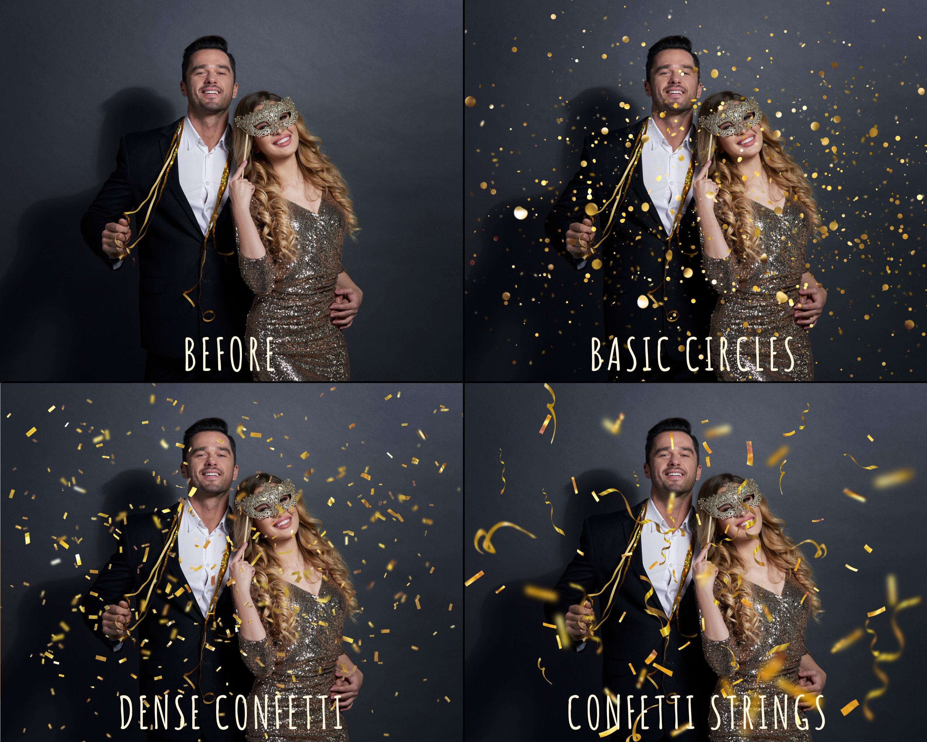 Gold Confetti Overlays Confetti Overlays Realistic Confetti - Etsy UK