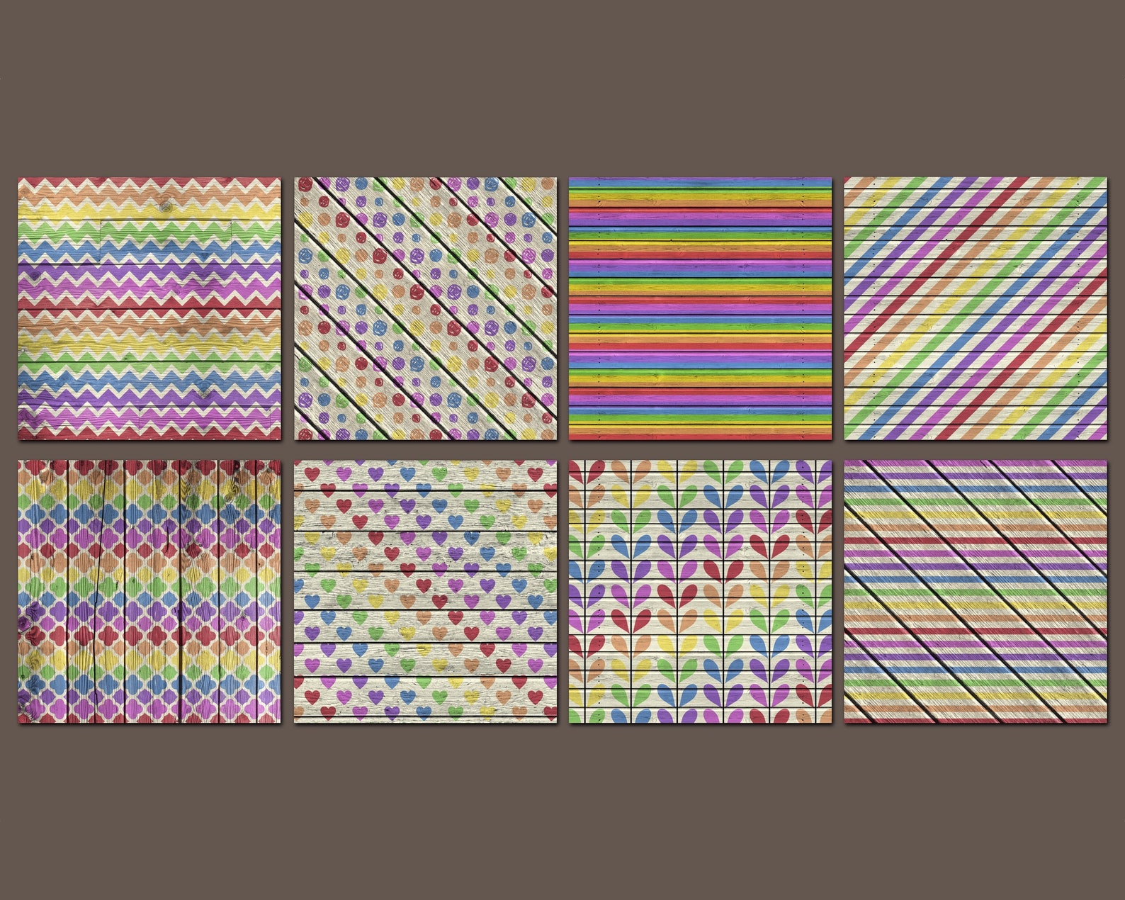 Rustic Rainbow Rainbow Wood Geometric Rainbow Colorful - Etsy