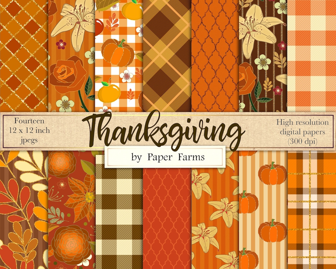 Thanksgiving Digital Paper, Fall Digital Paper, Earth Tones, Fall ...